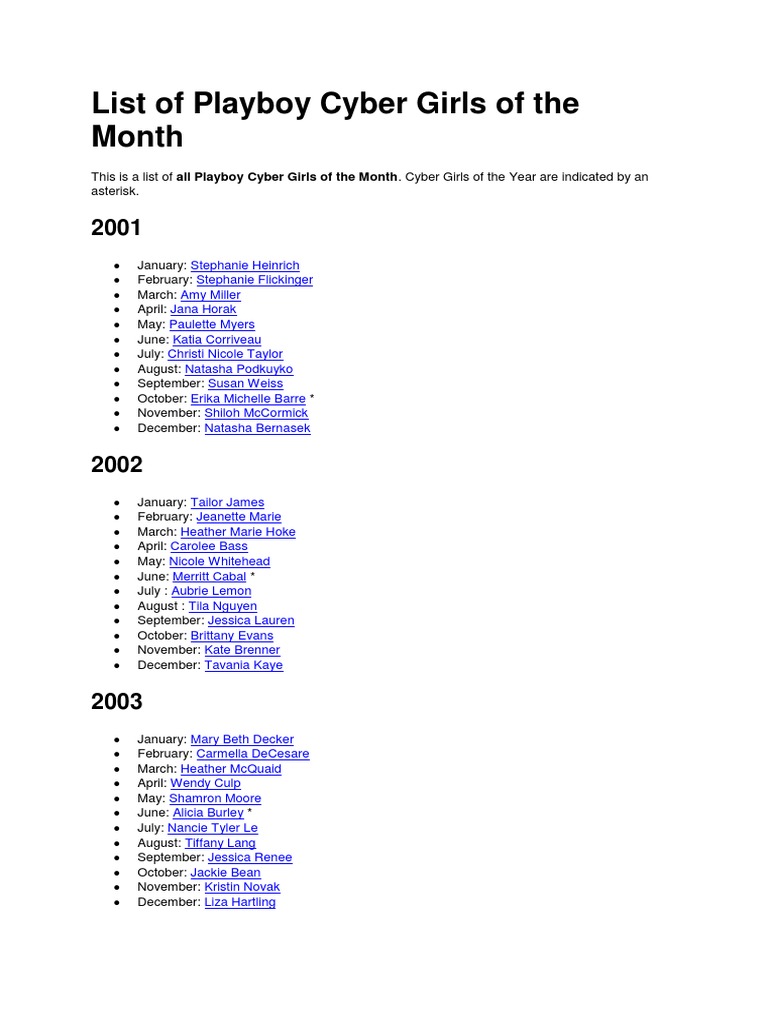 02 Playboy Cyber Girls of The Month | PDF