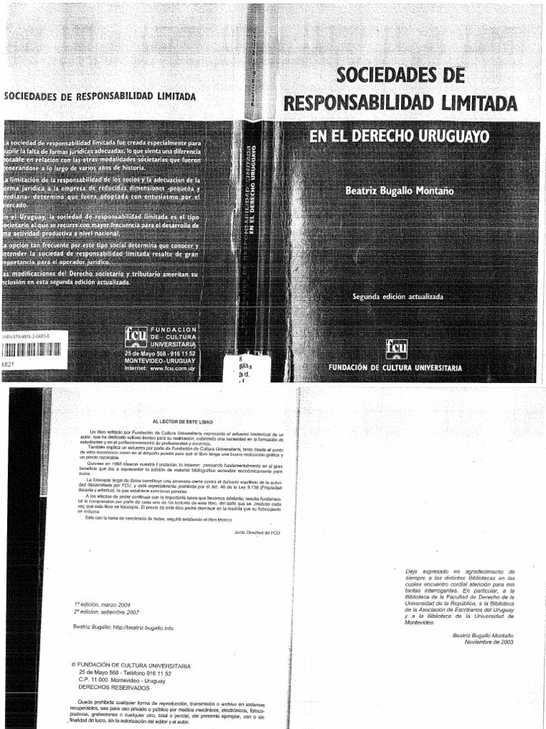 Sociedades de Responsabilidad Limitada en El Derecho Uruguayo-1 | PDF