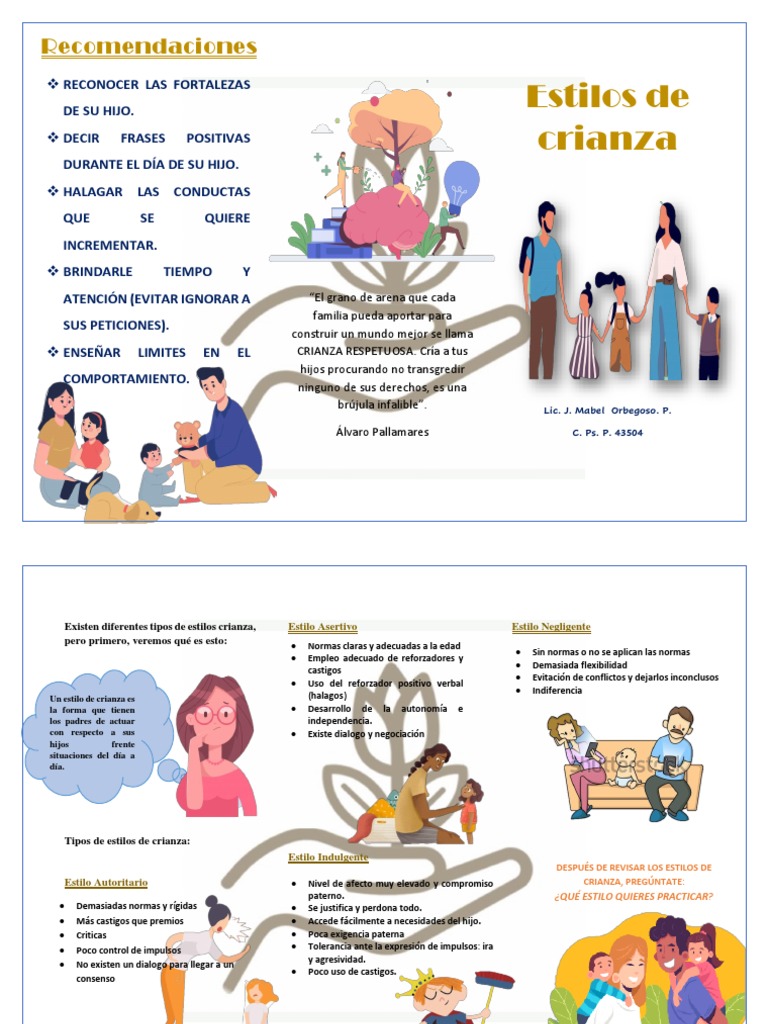 Estilos de Crianza Triptico | PDF | Sicología