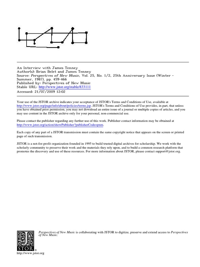 An Interview With James Tenney | PDF | Cent (Music) | Musicology
