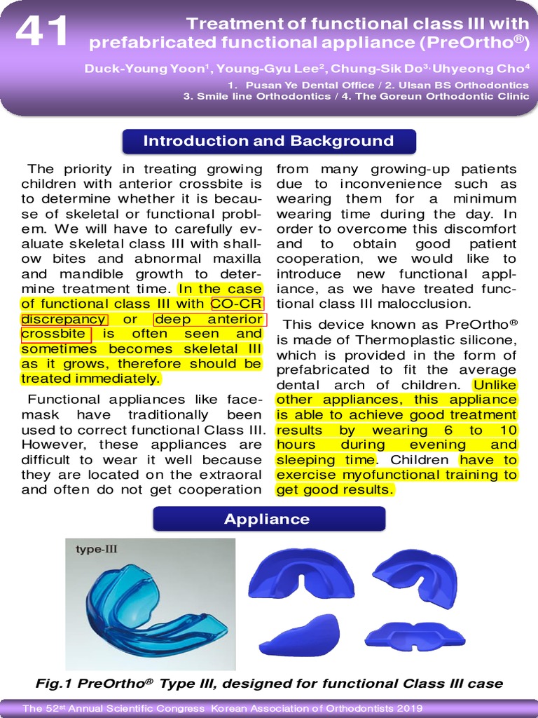 Treatment of Functional Class III With Preortho | PDF | Orthodontics ...