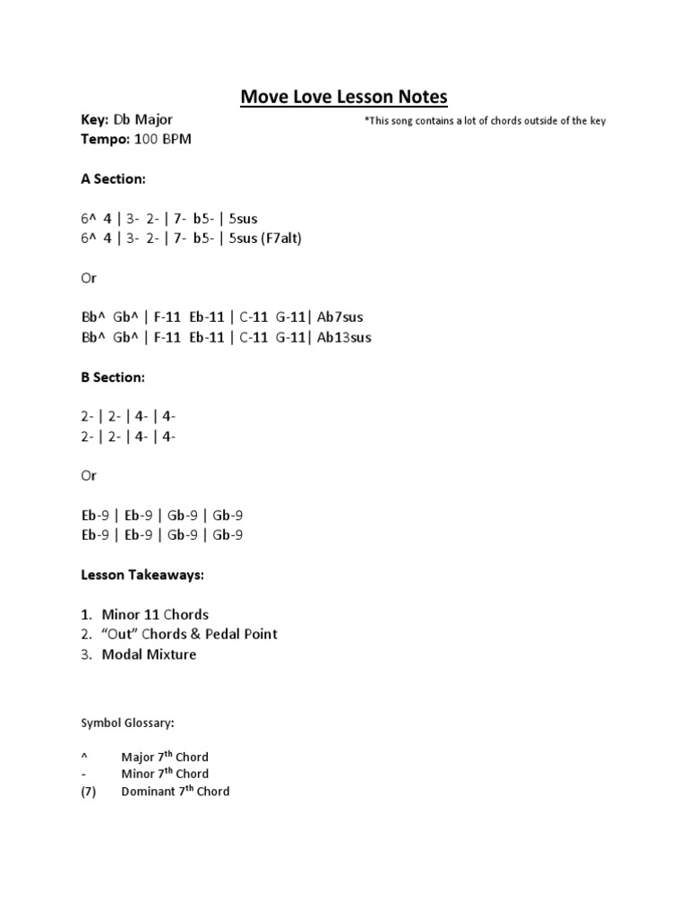 Move Love Lesson Notes | PDF