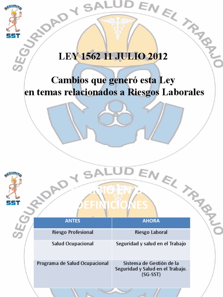 Diapositivas Ley 1562 de 2012 | PDF