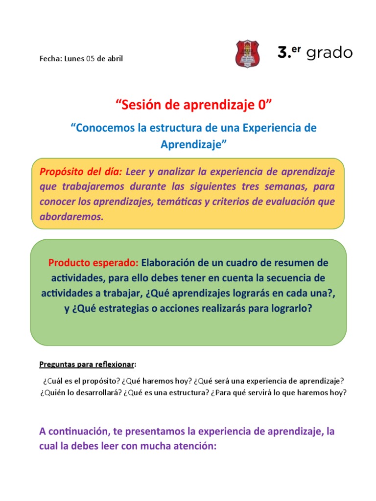 Experiencia De Aprendizaje 0 Tercero Grado Pdf Toma De Decisiones