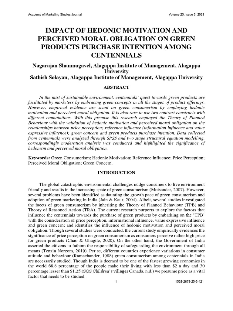 Impact of Hedonic Motivation A | PDF | Consumerism | Behavior