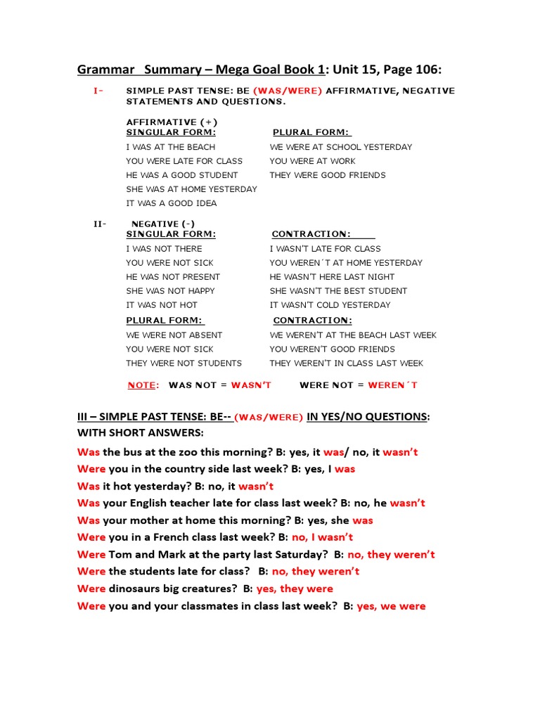 Mega Goal 1-Grammar-Unit 15 | PDF | Human Communication | Syntax