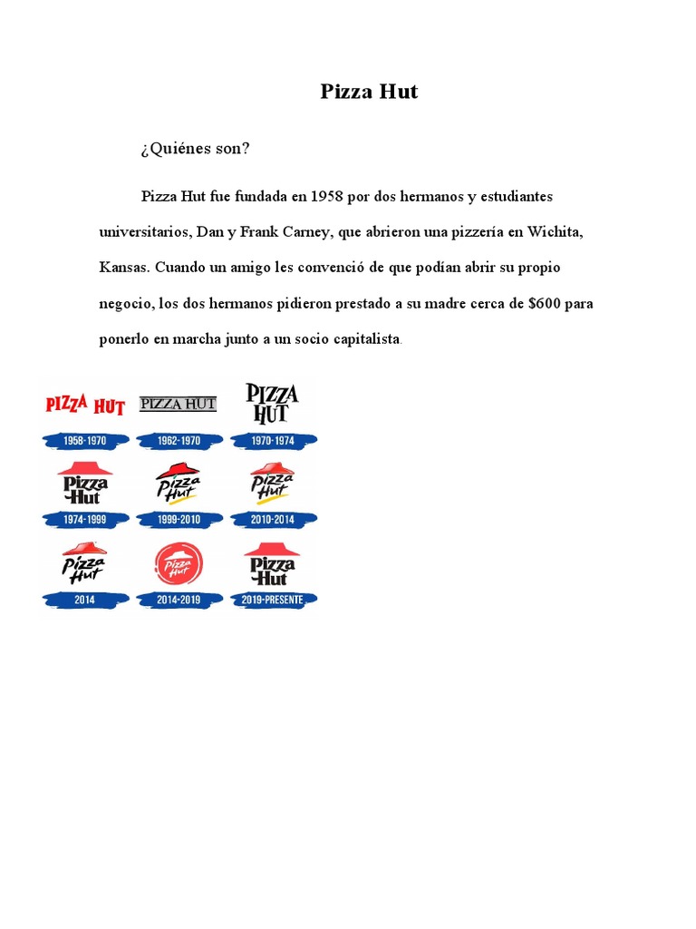 Productos de Pizza Hut | PDF