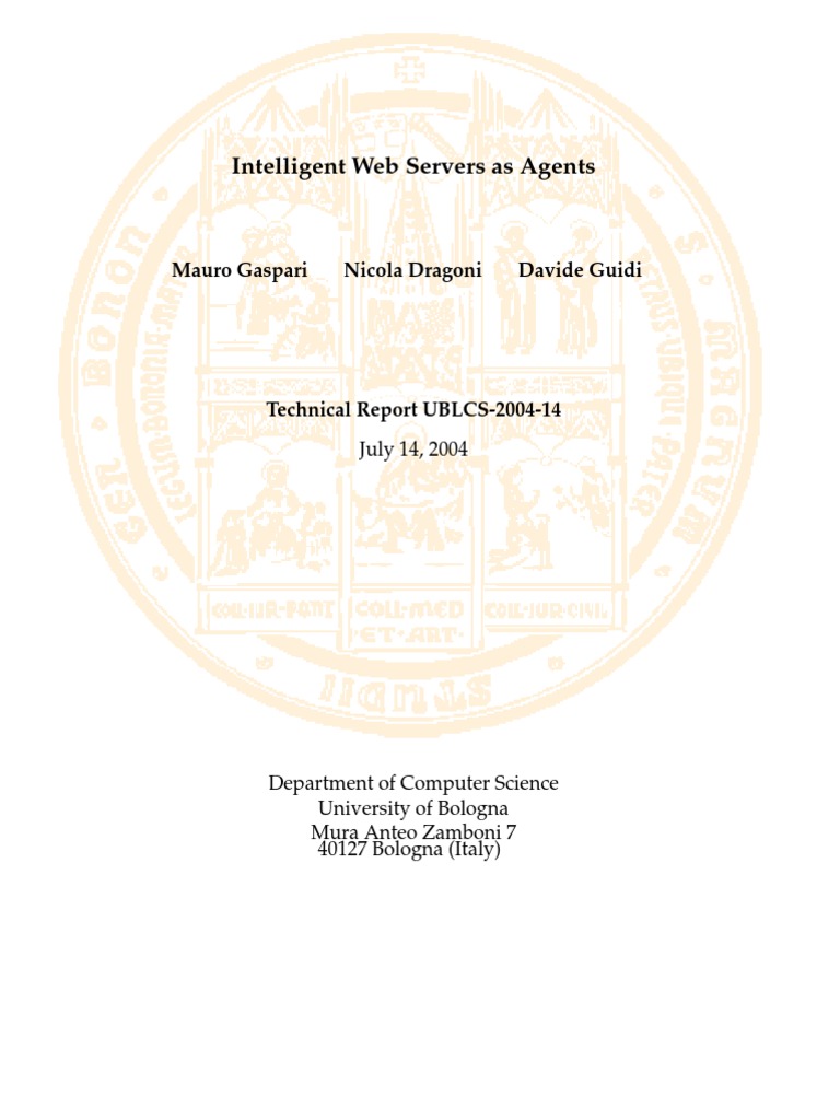 Intelligent Web Servers As Agents Mauro Gaspari Nicola Dragoni Davide Guidi Pdf Message