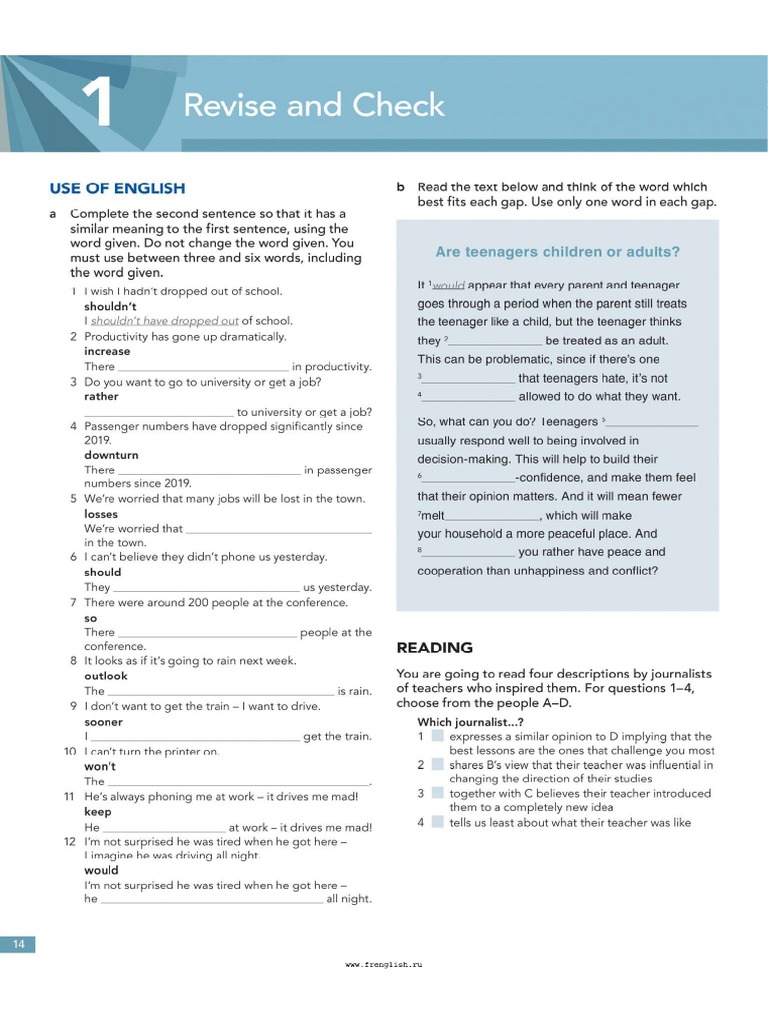 Revise and Check Unit 1-2 | PDF