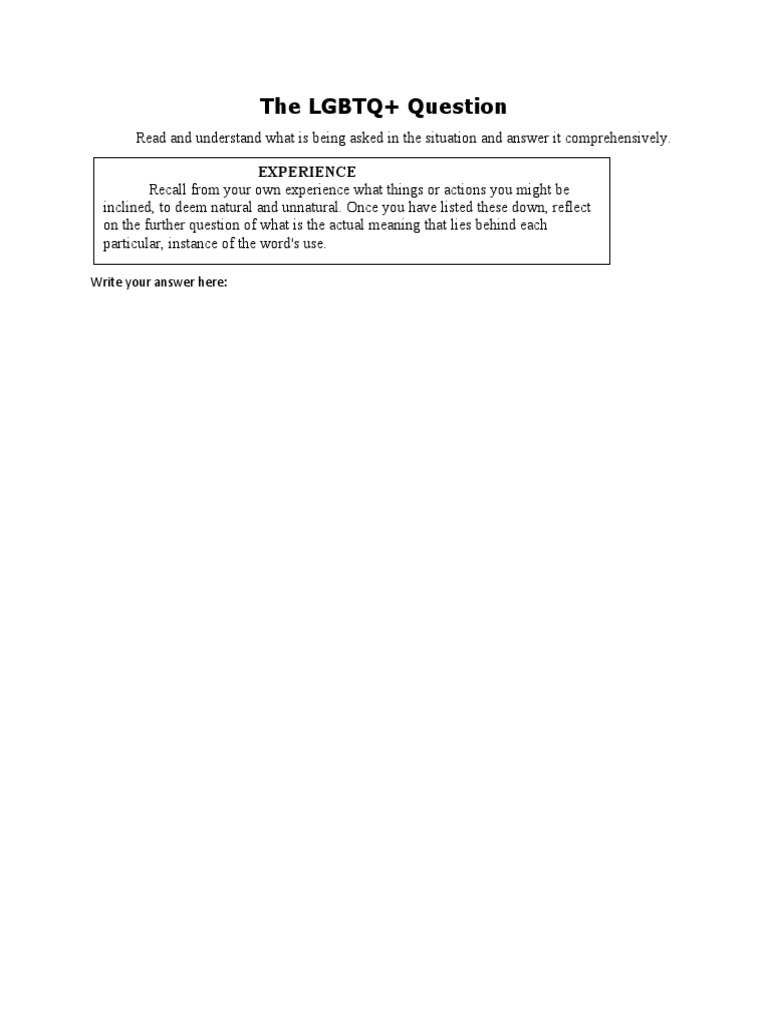 The LGBTQ Ethics | PDF | Reason | Experience
