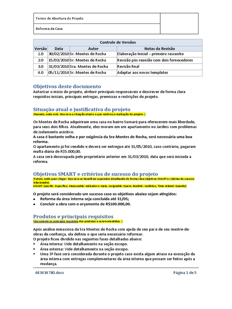 Tarefa 1 - Arquivo A Ser Anexado - TAP - Termo de Abertura Do Projeto ...