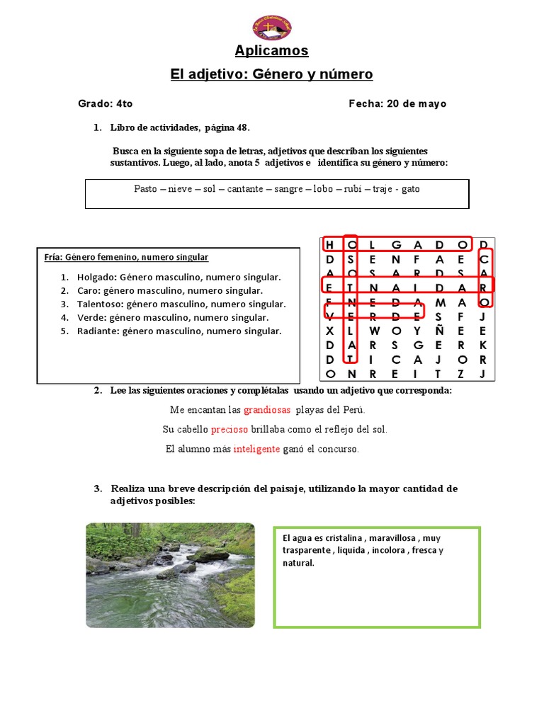 Adjetivos Género y Número | PDF