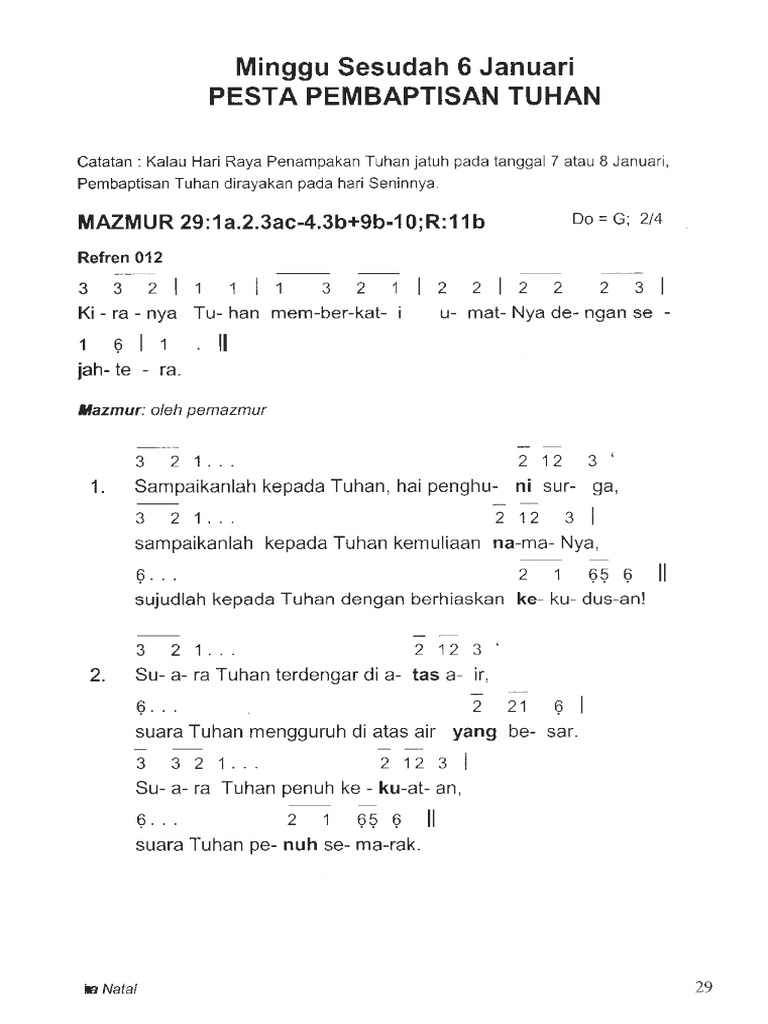 MT BPI - Pesta Pembaptisan Tuhan - TH A (Hal 29-30) | PDF