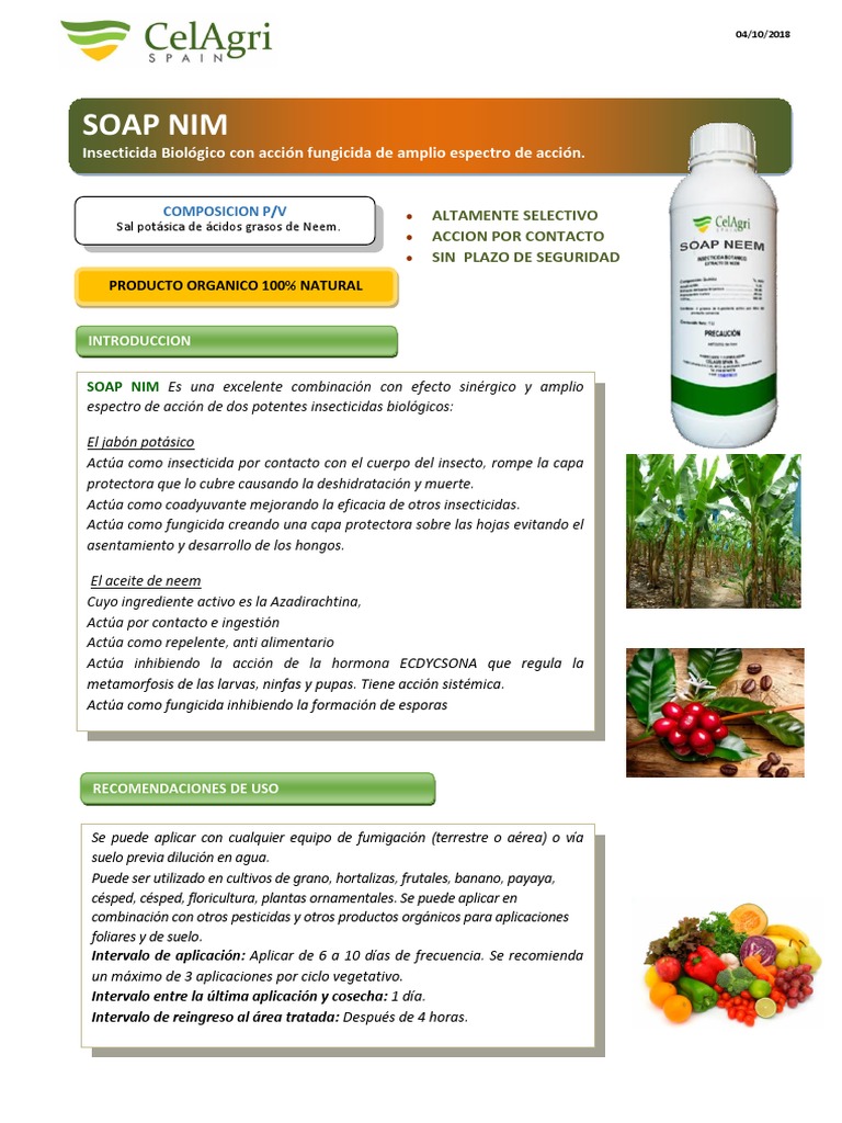 Ficha Técnica de Soap Nim | PDF | Insecticida | Agua