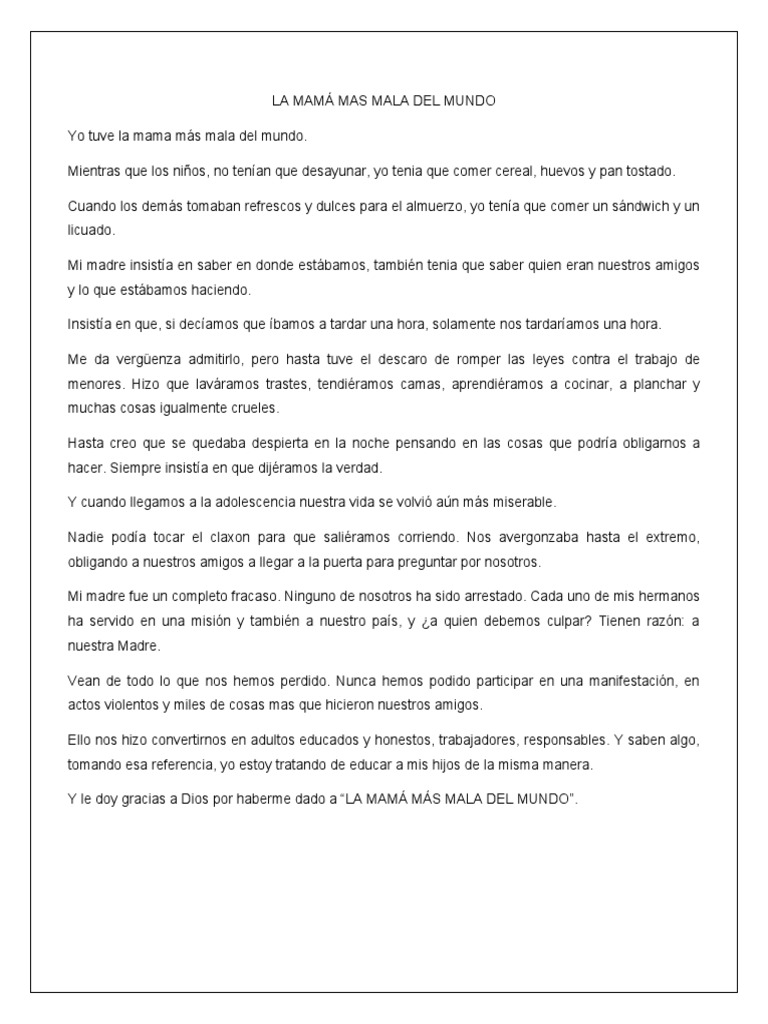 La Mamá Mas Mala Del Mundo | PDF