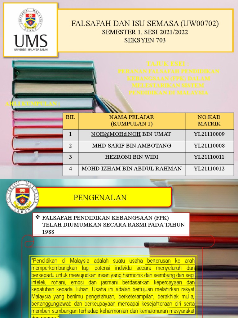 Pembentangan Esei (Kumpulan 1) - Seksyen 703 | PDF