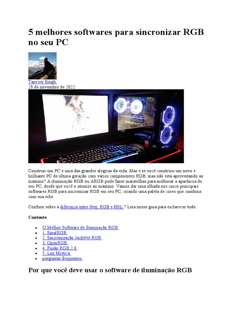 5 Melhores Softwares para Sincronizar RGB No Seu PC | PDF
