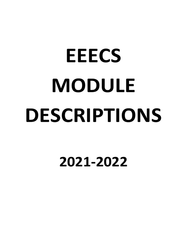 Module Descriptions 2021-2022 | PDF | Matrix (Mathematics) | Computer ...