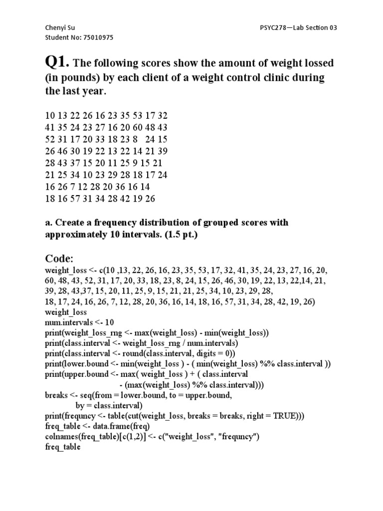 PSYCH278 Week 2 Lab | PDF | Percentile | Statistics