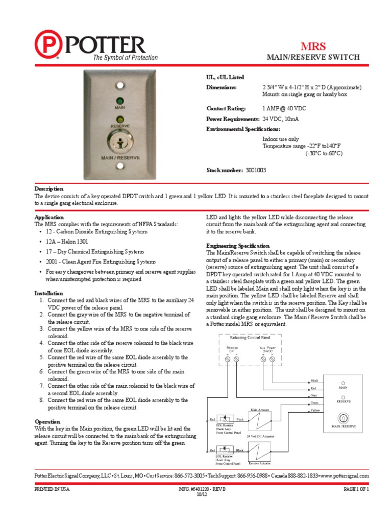 Main/Reserve Switch | PDF | Switch | Physical Sciences