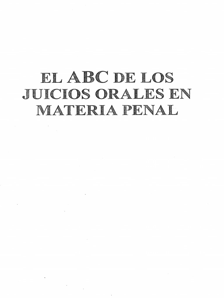 El ABC de Los Juicios Orales en Materia Penal | PDF