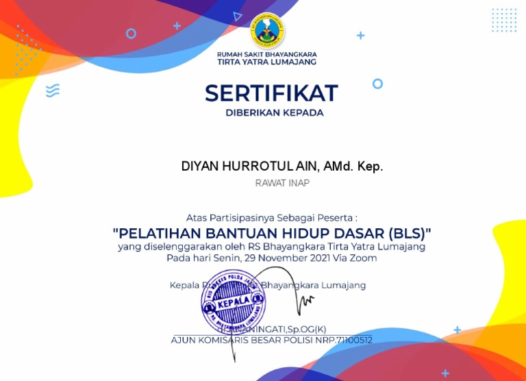 DIYAN Sertifikat Pelatihan BLS | PDF