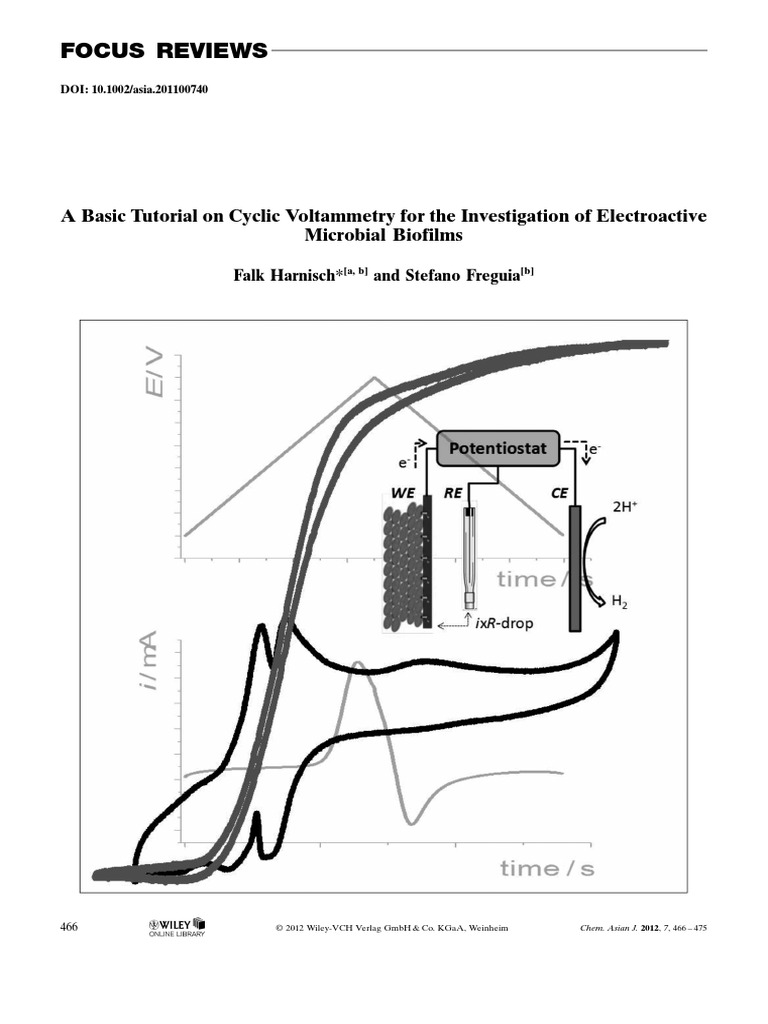 Cyclic Voltammetry in Microbial Biofilms | PDF | Redox | Electrochemistry