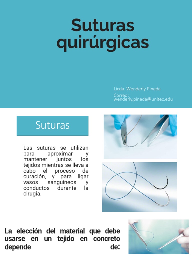 Suturas Quirúrgicas | PDF | Cirugía | Sutura Quirúrgica