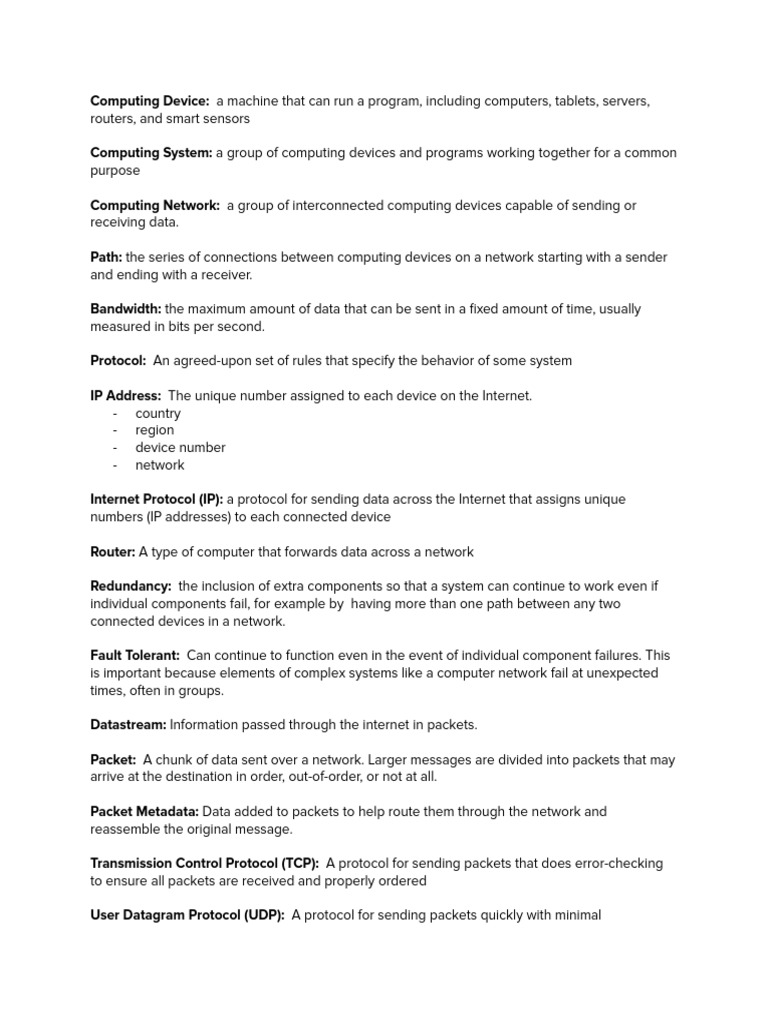 Intro To Tech - Study Guide | PDF | Computer Network | Internet Protocols