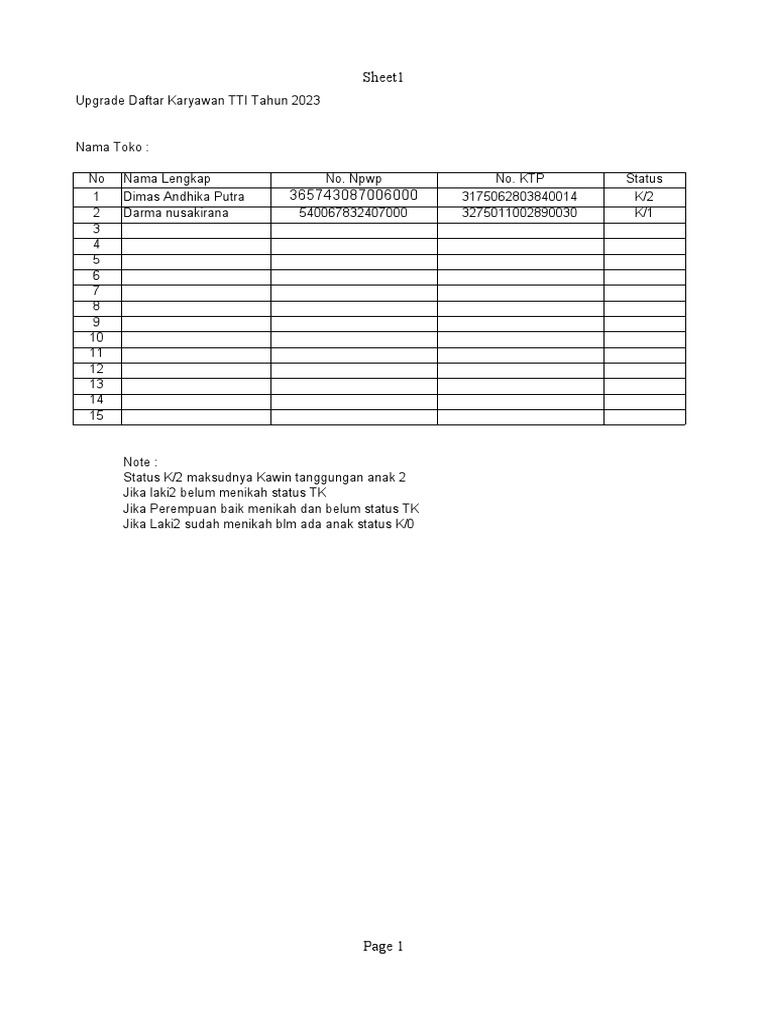 Form Upgrade NPWP | PDF