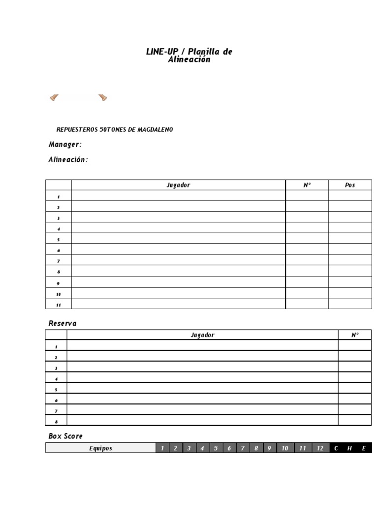 Planilla de Line Up Bys | PDF