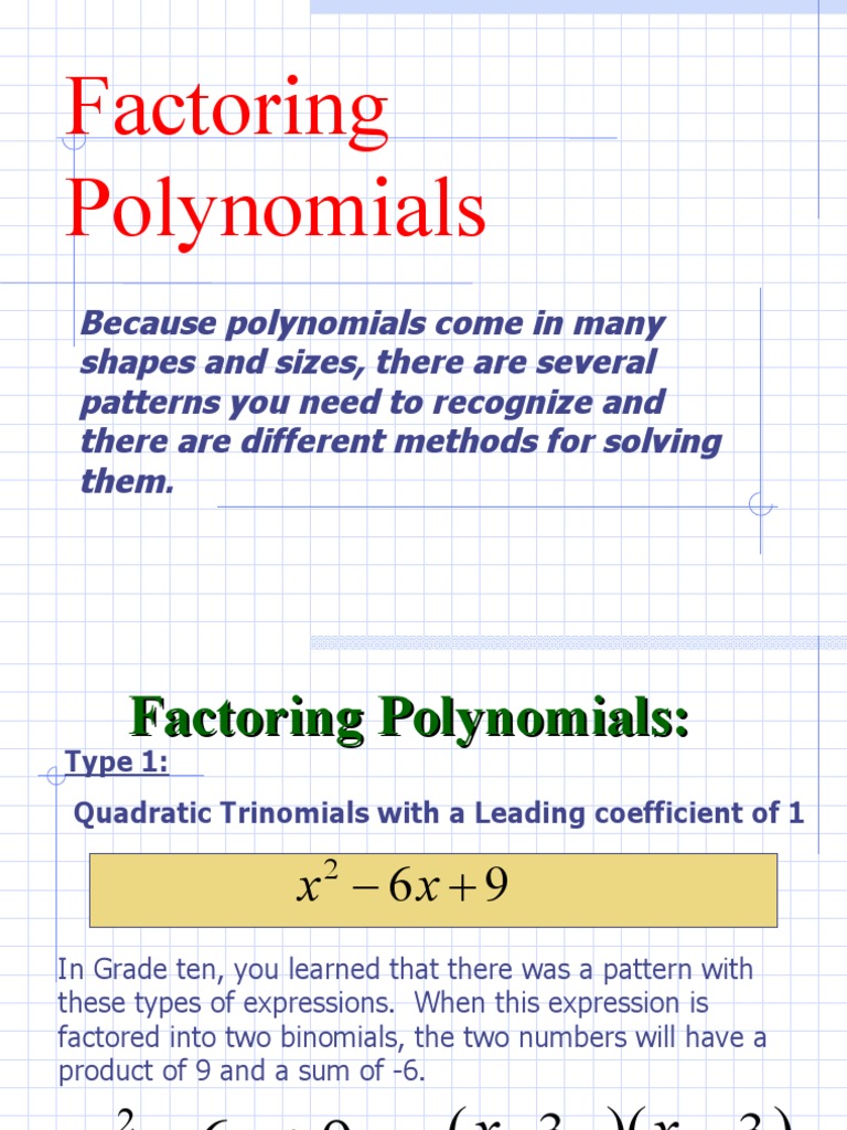 Factoring Different Polynomials Pdf Factorization Polynomial