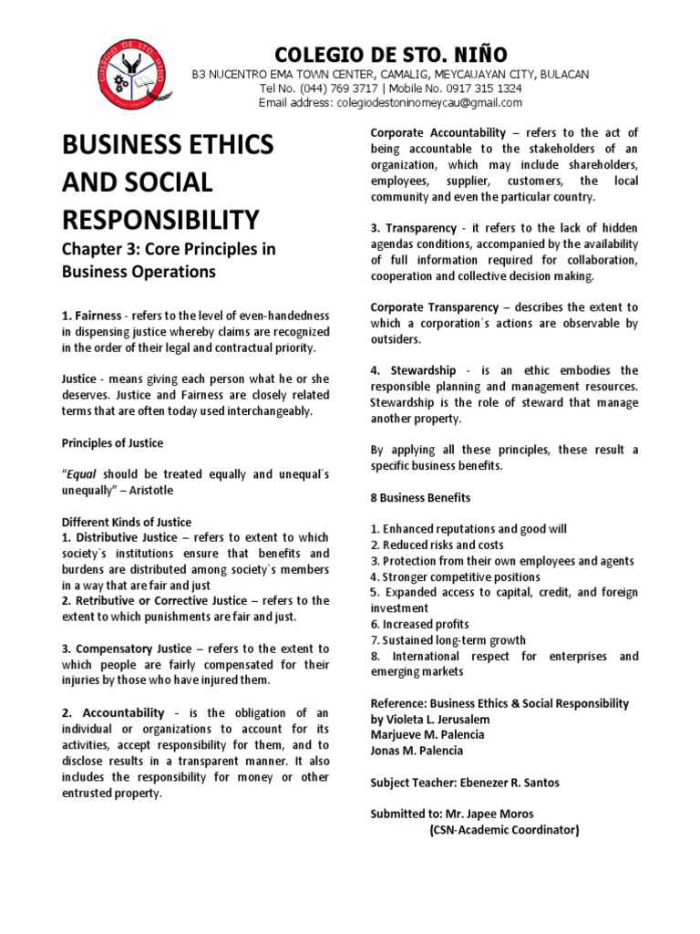 Chapter 3 Core Principles in Business Operations | PDF