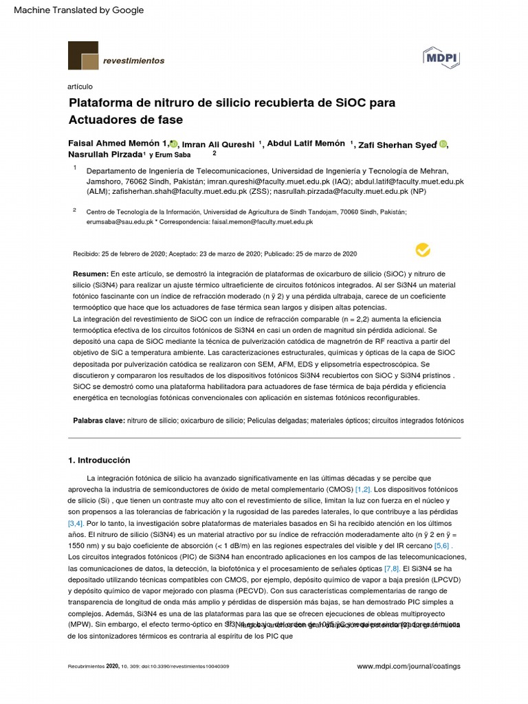 2020 - SiOC-Coated Silicon Nitride Platform For Efficient Phase ...