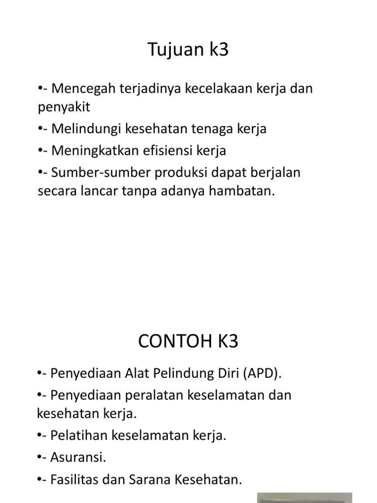 KD 3.1 K3 - 3. Tujuan & Contoh K3 | PDF