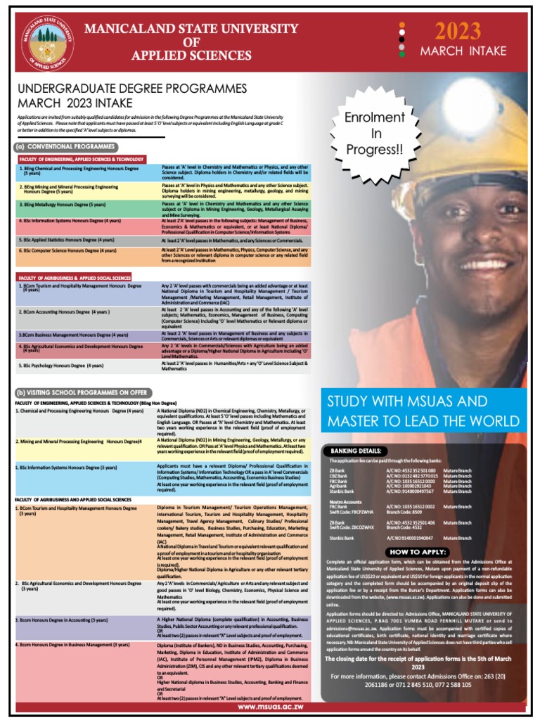 MSUAS 2023 Degree Programmes Admission | PDF | Bachelor's Degree ...