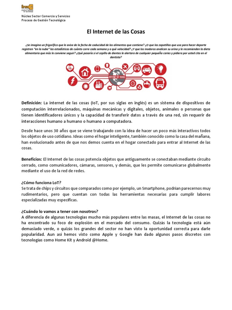 Resumen El Internet de Las Cosas | PDF | Internet de las Cosas | Internet