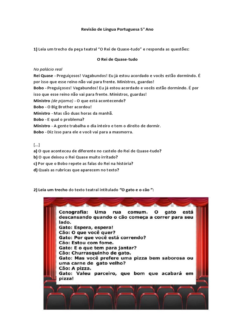 Revisão: O Rei de Quase-tudo | PDF | Pronome | Linguística