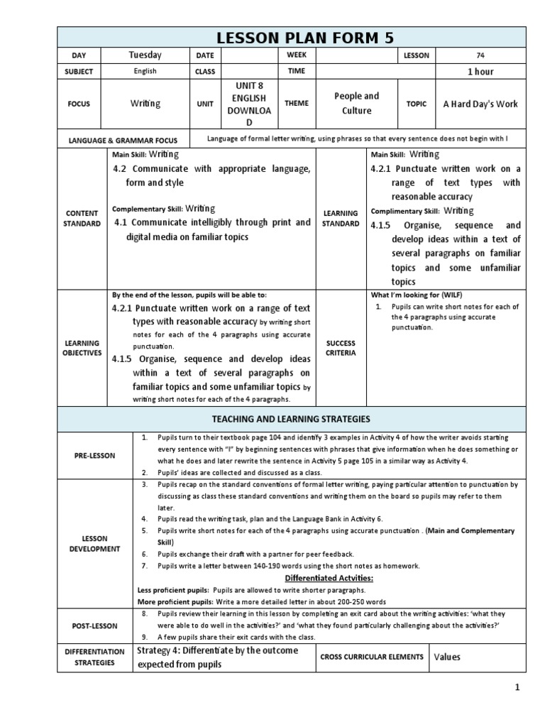 Lesson 74 Writing | PDF | Paragraph | English Language