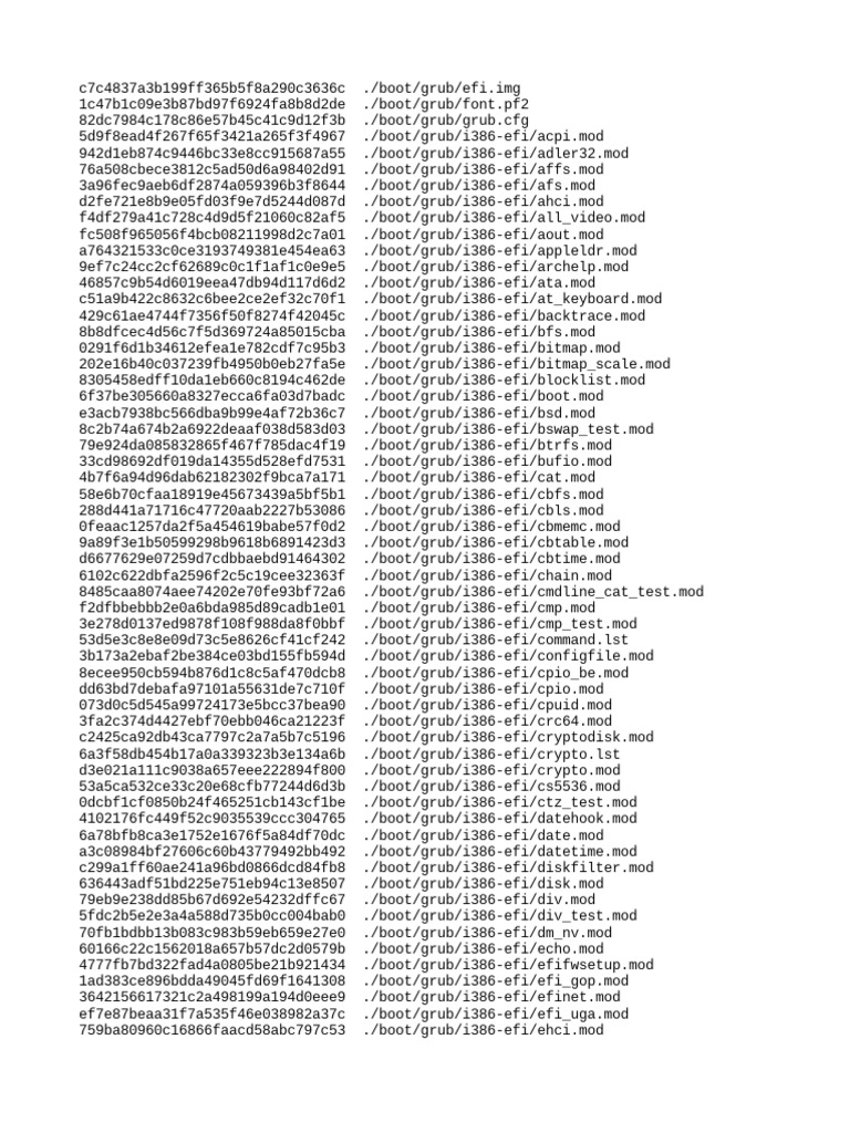 Grub bootloader file and module list | PDF | Operating System Technology | Linux
