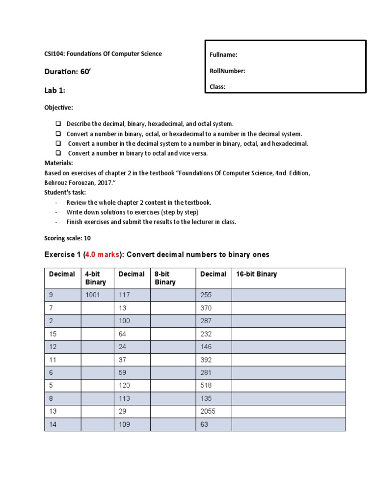Lab 01 | PDF | Computing | Mathematics