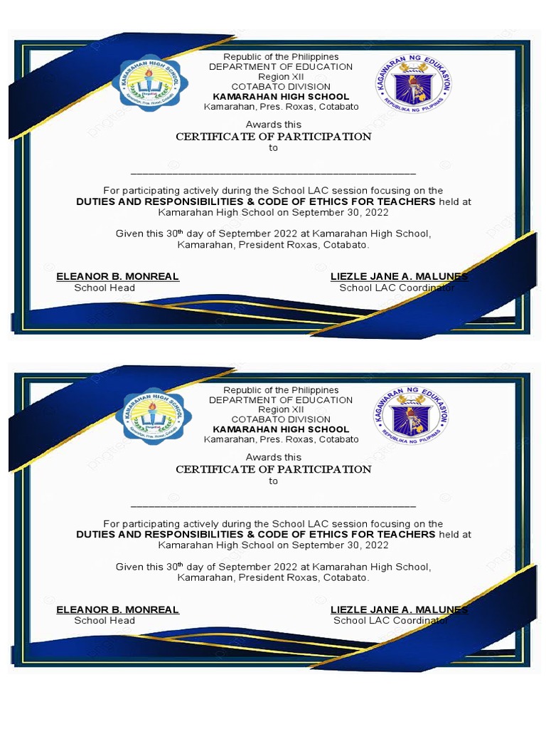 Certificate For SLAC | PDF