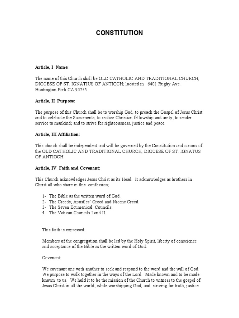 Constitution | PDF | Christian Church | Abrahamic Religions