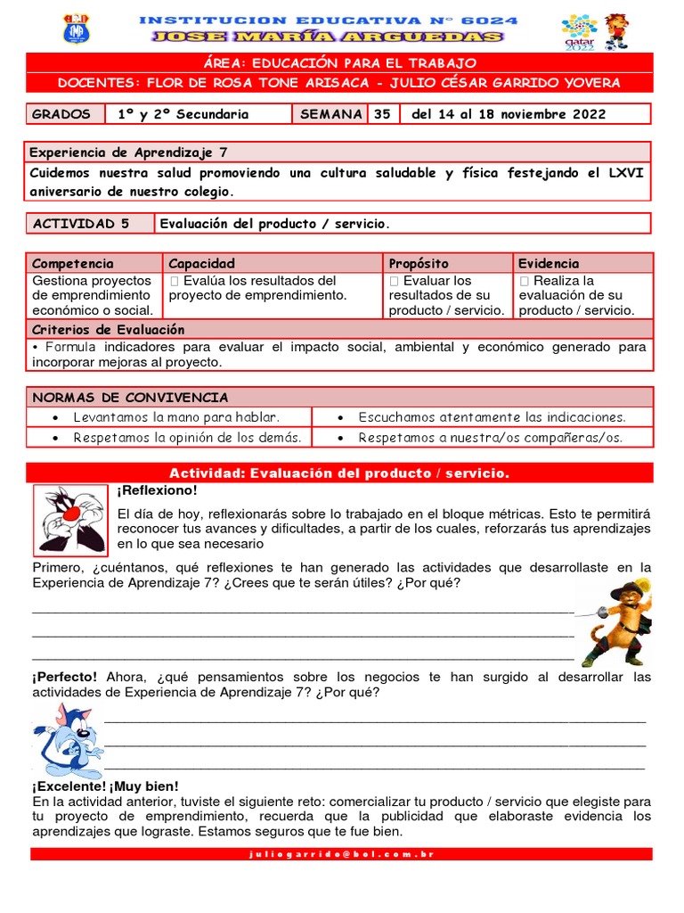 Eda 7 Actividad 5 Vi Ciclo | PDF