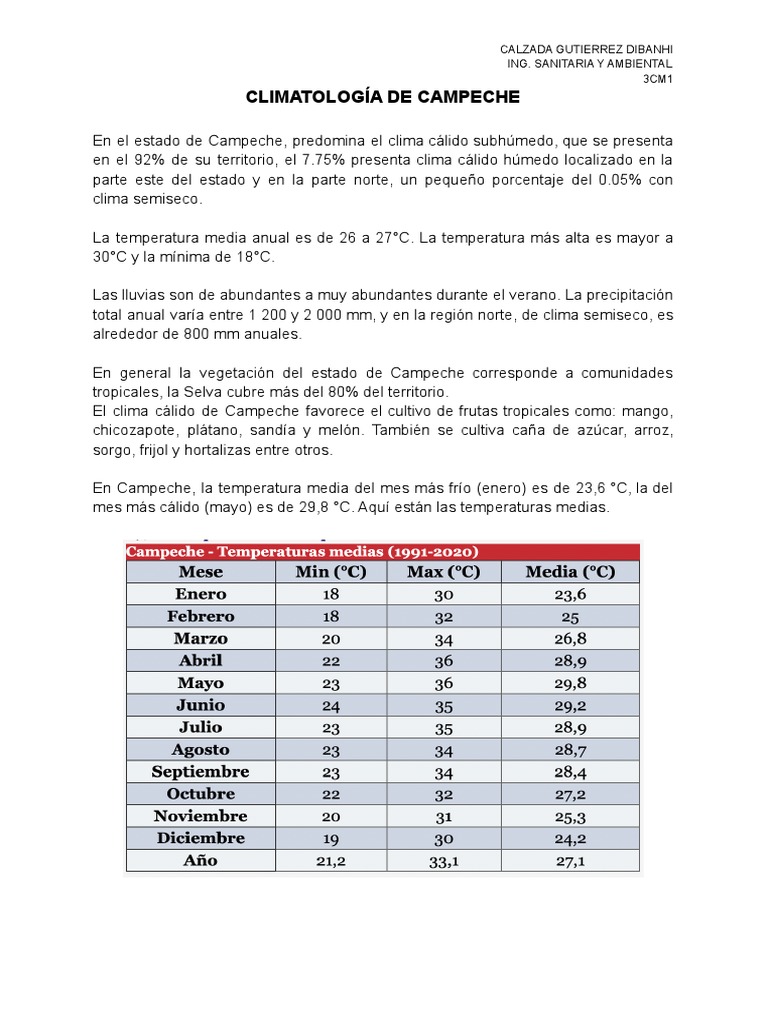 Climatología de Campeche | PDF | Campeche | Clima
