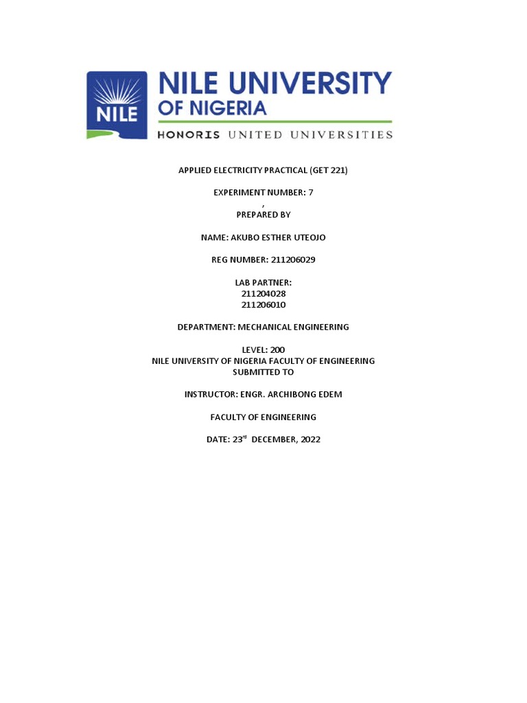 Applied Electricity Exp 5 | PDF | Physical Quantities | Quantity