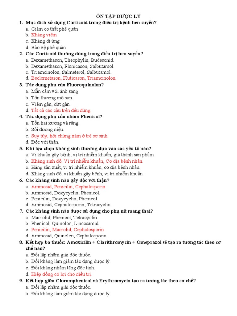 On Tap Duoc Ly | PDF