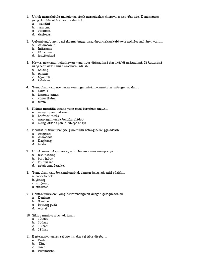 Soal UAS IPA Kelas 6 | PDF