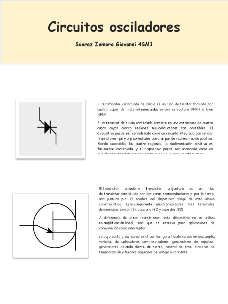 Circuitos Osciladores | PDF | Transistor | Dispositivos semiconductores