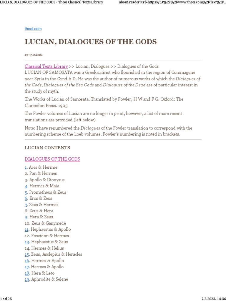 Greek Mythology Dialogues | PDF | Twelve Olympians | Zeus